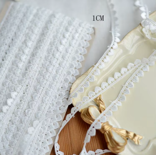 3/8-inch-wide heart white embroidered trim ribbon price per yard | eBay