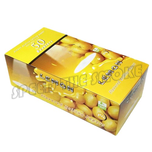 10 Packs LEMON Fruit Flavored Cigarette Rolling Paper 500 Papers 1 1/4 ...
