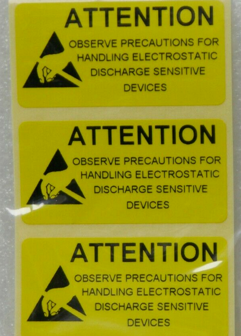QUALITY Yellow ESD Caution Labels Antistat 50 x 25mm Anti-static ...