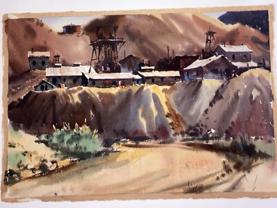 Original 2Sided Vintage Watercolors by R.G. Smith~1950s Calif.Desert ...
