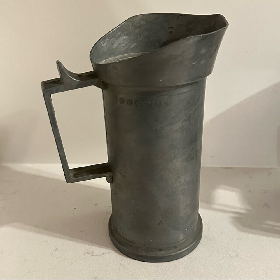 FULL SET ANTIQUE TANKARD PEWTER MEASURING PITCHERS, LITERS, MARKED | eBay