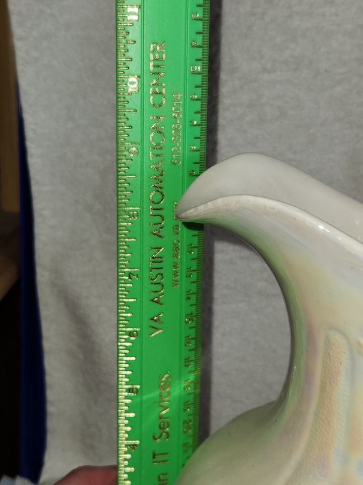 Vintage LOMA Pottery Ceramic Iridescent 9" x 10" Footed Water Pitcher ...