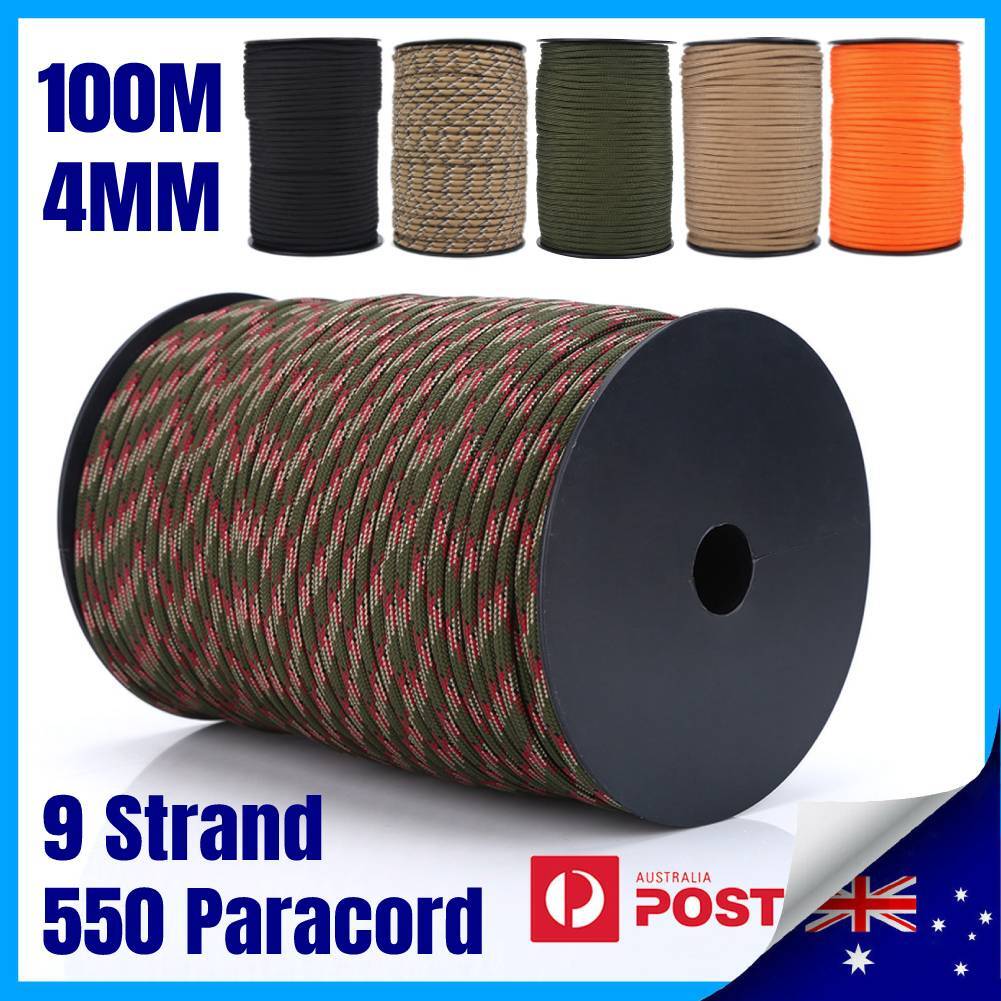 9 Core Rope 100M 550 Paracord Parachute Cord Lanyard Mil Spec Type ...