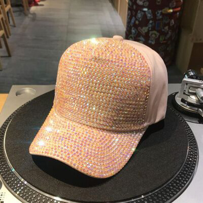 Rhinestone Sequins Baseball Cap Casual Glitter Bling Hat Women SnapBack ...