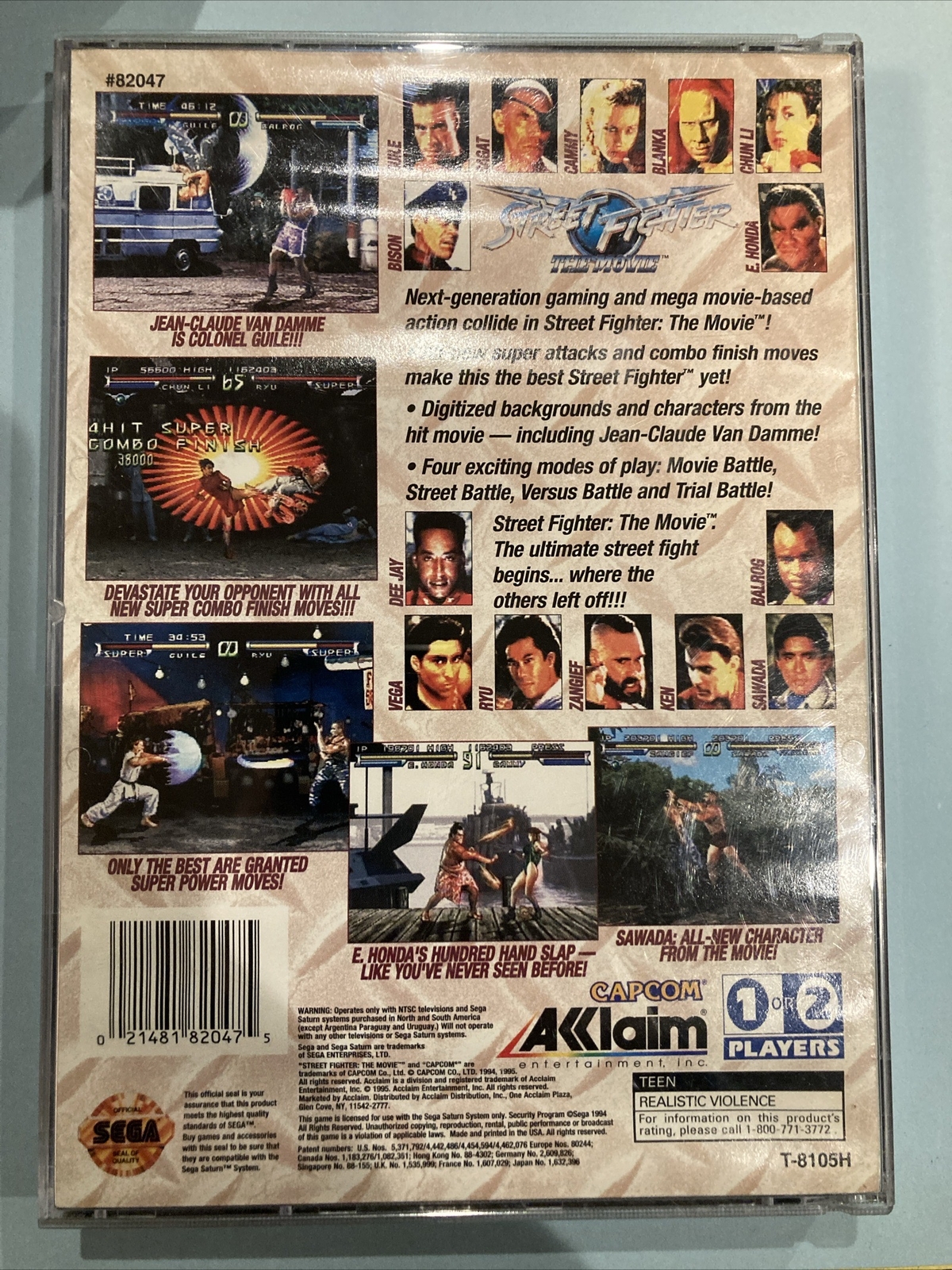 Street Fighter The Movie Sega Saturn 1995 Complete CIB W/ Manual ...