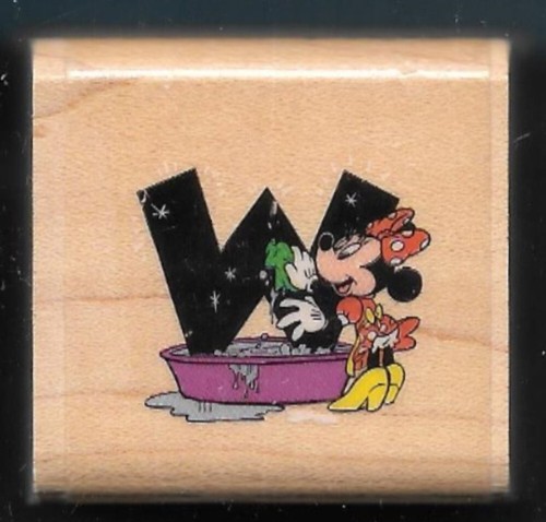 W MINNIE MOUSE WASH ALPHABET LETTER DISNEY Character RUBBER STAMPEDE ...