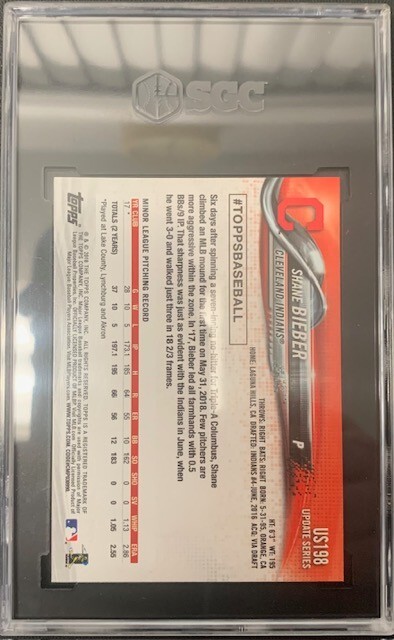 2018 Topps Update SHANE BIEBER RC #US198 SGC 10 Indians S126 | eBay