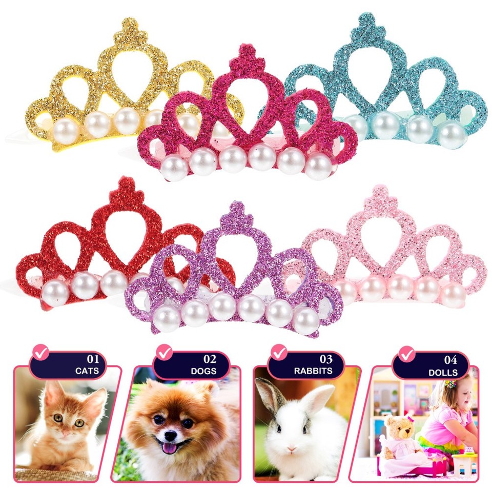 30 Pcs Pet Headgear Dog Crown for Small Dogs Headdress Ornaments | eBay ...
