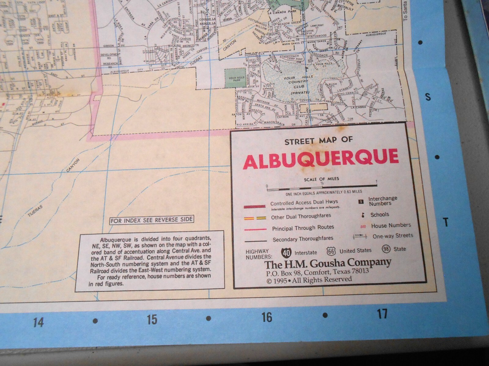 Albuquerque New Mexico City Map Travel Vacation Information Brochure NM ...
