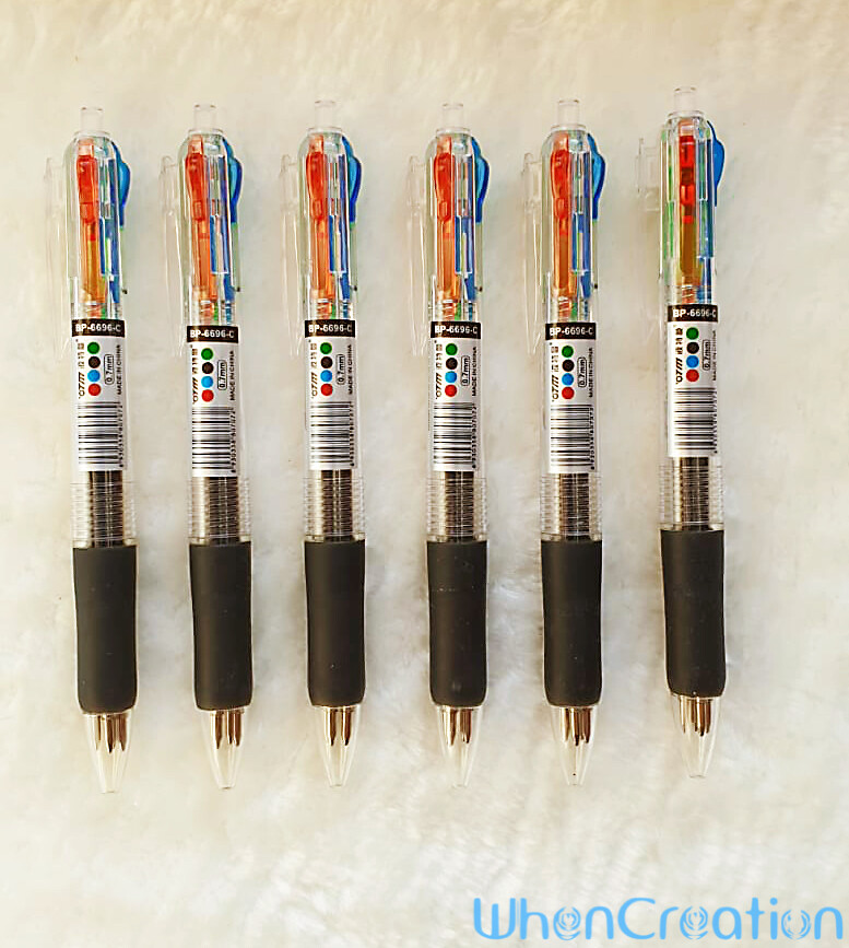 Multi colour BallPoint Pen 4 In 1 Retractable Ballpoint Pen Oil Base ...