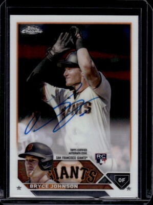 2023 Topps Chrome Baseball Bryce Johnson CHROME AUTO Giants signed RC ...