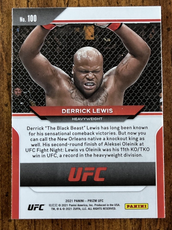 Derrick Lewis • 2021 Panini Prizm #100 • UFC 🔥🥜🇺🇸🥊🥋 | eBay