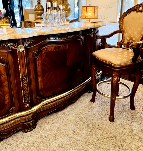 AICO by Michael Amini Cortina bar with marble top | eBay