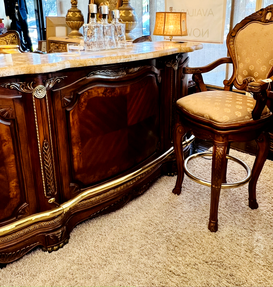 AICO by Michael Amini Cortina bar with marble top | eBay