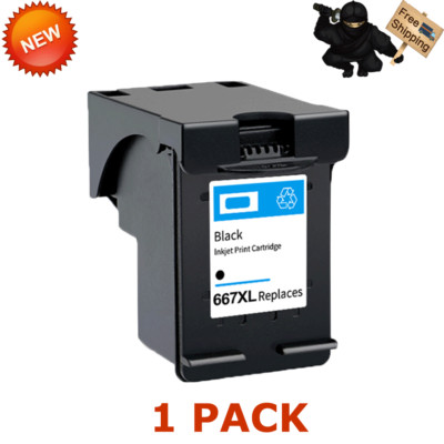 Black Ink Cartridge for HP 667XL Deskjet Ink Advantage 2376 2775 2776 ...