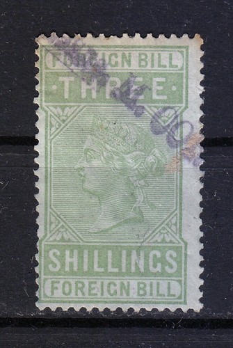 Great Britain Foreign Bill Three Shilling used stamp Victoria period ...