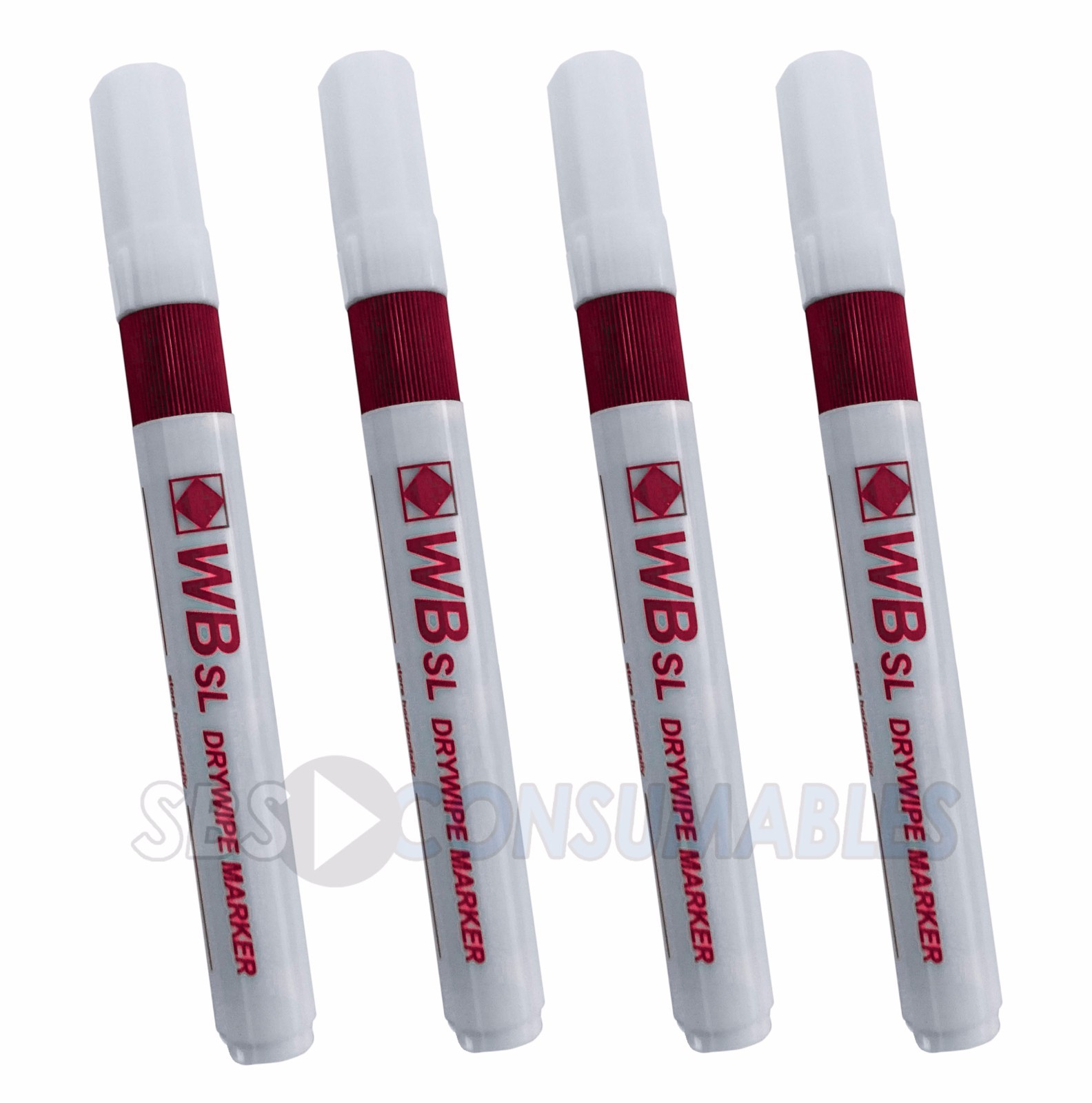 4x Red WB SL Bullet Tip Drywipe Markers. Whiteboard, Flipchart, Marker ...