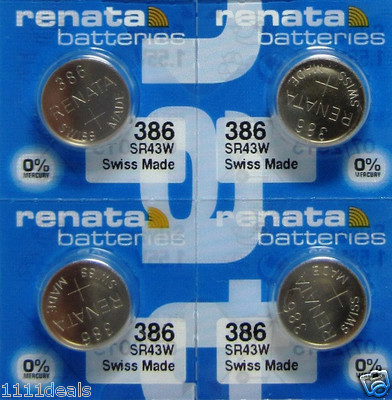 Button Cell Type 386 Battery Renata 4 Pcs | eBay