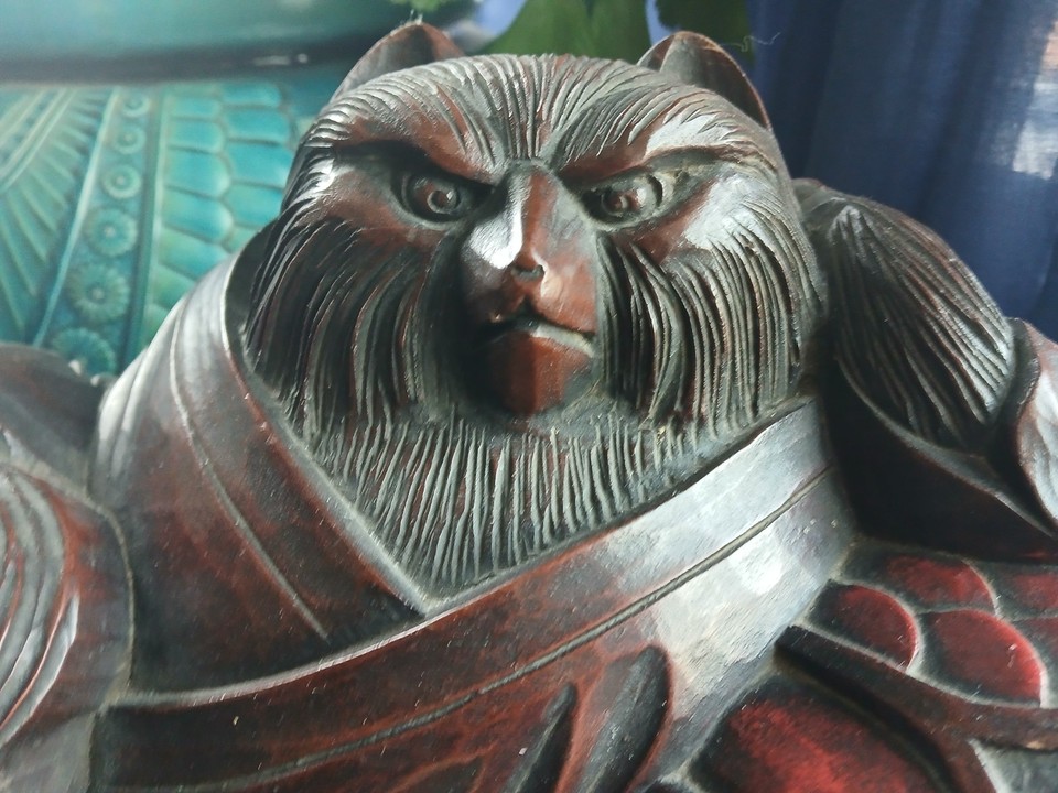 antique japanese wood carving tanuki | eBay