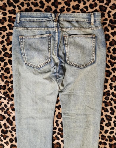 Fashion Jeans 34 Vintage Y2K Ripped Distressed Denim Emo Scene Slim ...