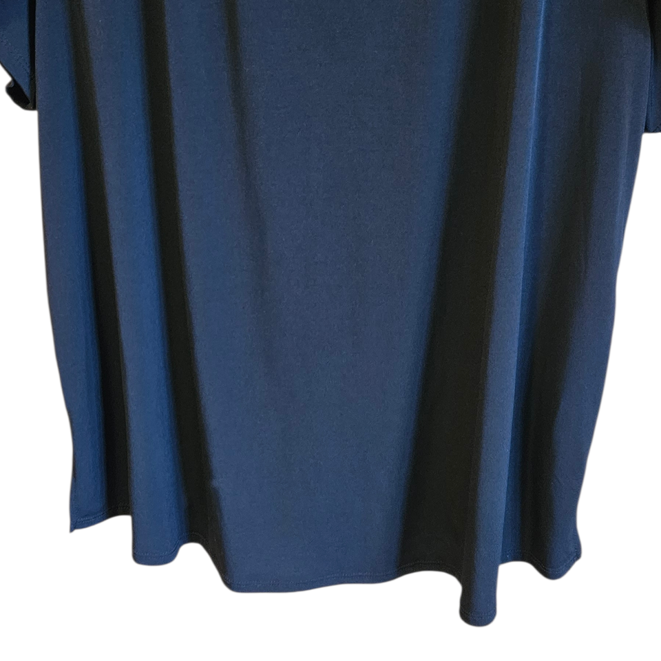 Always Indigo Black Keyhole V-Neck Short Sleeve Blouse Top Women's 3X ...