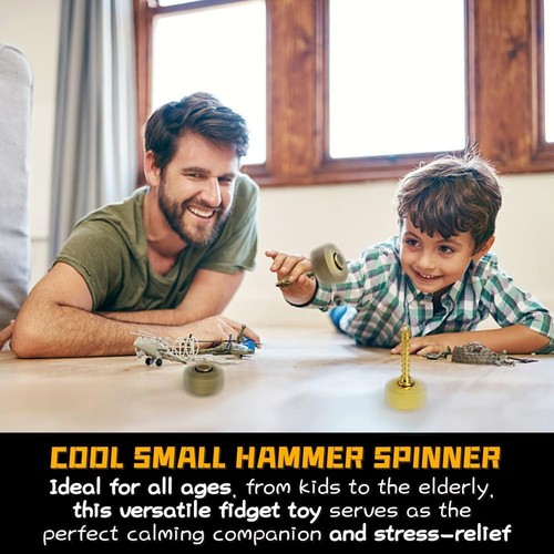 Gold Thor Hammer Fidget Spinner Transformable 2 In 1 Kids Adults Gift ...
