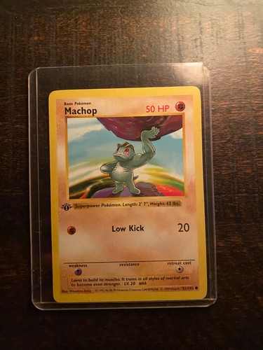 Perfect Condition 1st Edition Pokémon Card Machop Released in January ...