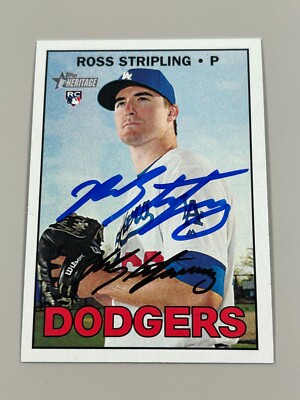 Ross Stripling Signed 2016 Topps Heritage Card #720 COA RC Rookie LA ...