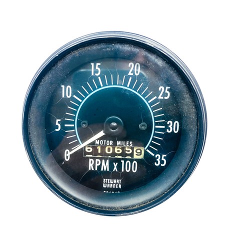 Stewart Warner 551AZMK3 Tachometer Motor Miles Indicator and 3500 RPM ...
