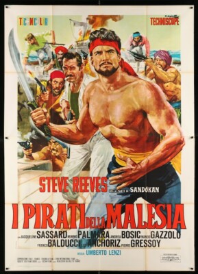 PIRATES OF MALAYSIA SANDOKAN Italian 4F movie poster 55x79 STEVE REEVES ...