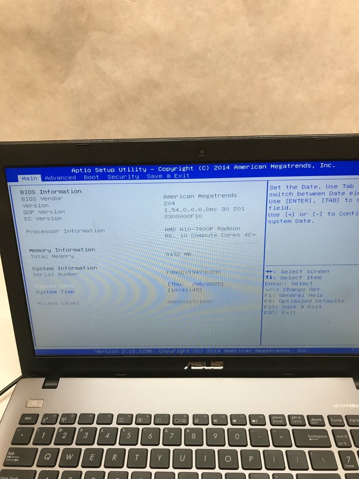 Asus X550Z 15" Laptop X550ZA-WB11 AMD A10-7400P Radeon R6 8GB RAM NO ...