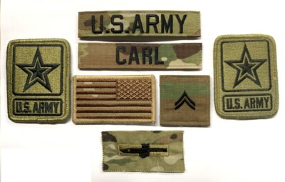 7 US Army Patch Set Acu Multicam Ocp Uniform Convolute Corporal Carl ...