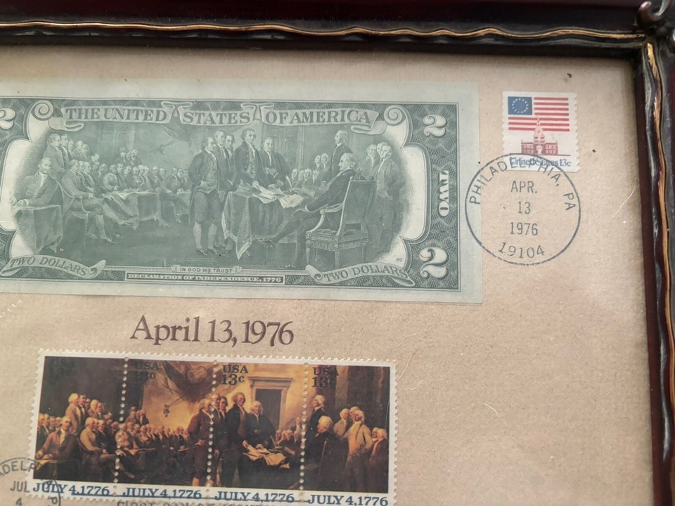 Bicentennial Collectible! 1976 1st Day Commemorative Stamps and $2 Bill ...