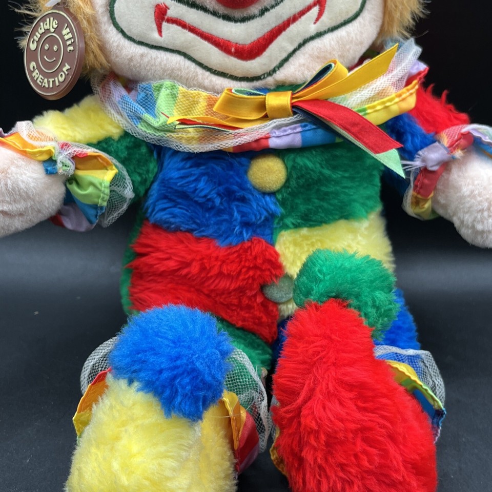 Vintage 1989 Cuddle Wit Creation Circus Clown Doll Rainbow Plush Toy | eBay