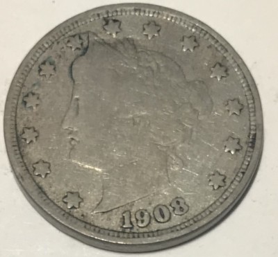 1908 LIBERTY "V" NICKEL **** NICE CIRCULATED COIN - L@@K AT PICTURES ...