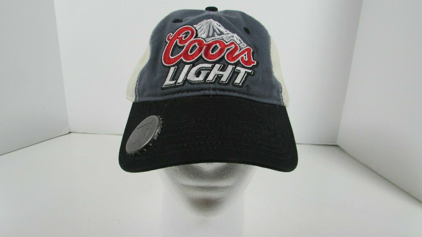 Coors Light Black Gray White Adjustable Baseball Cap Bottle Opener ...