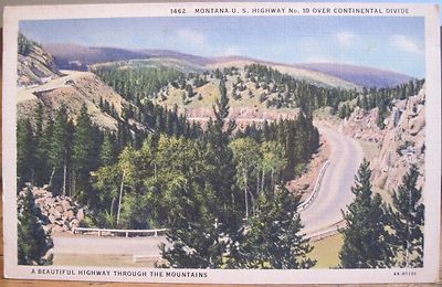 Montana Postcard PIPESTONE PASS US Hwy 10 Thru Mtns Continental Divide ...