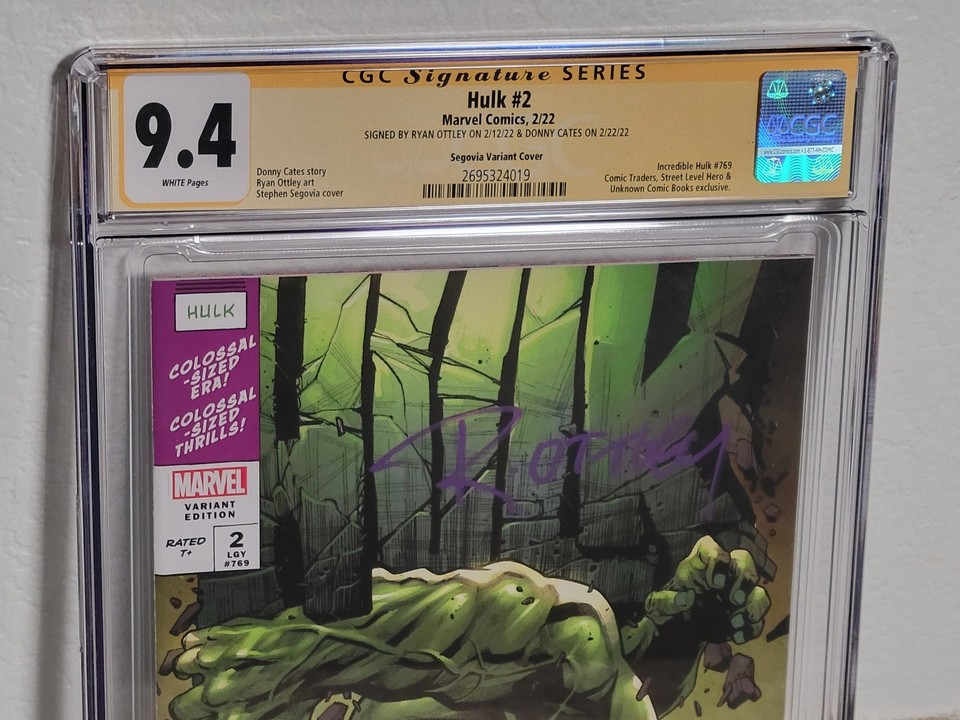 Hulk #2 Marvel 2022 CGC 9.4 Signed by Donny Cates & Ryan Ottley Variant ...