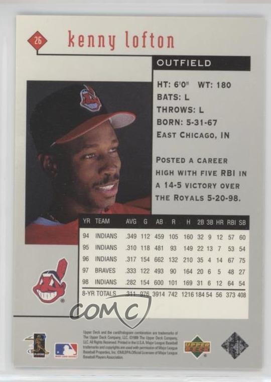 1999 Upper Deck Black Diamond Kenny Lofton #26 0hd6 | eBay