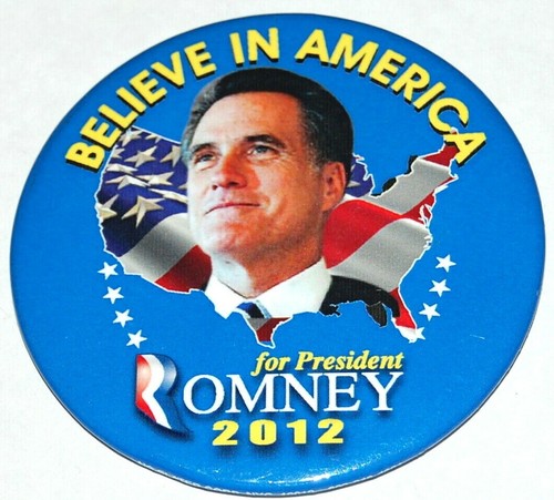 2012 MITT ROMNEY 3" campaign pin pinback button political president ...