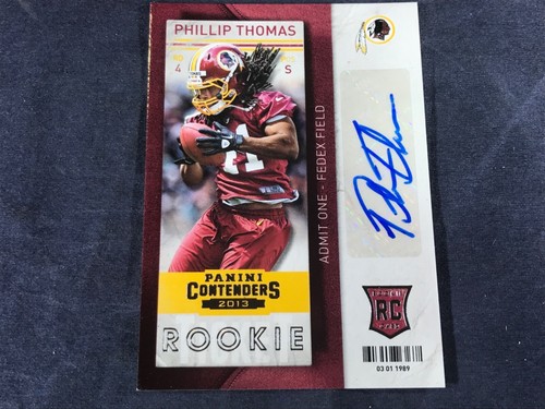 I4-60 FOOTBALL CARD - PHILLIP THOMAS REDSKINS ROOKIE - AUTOGRAPHED ...