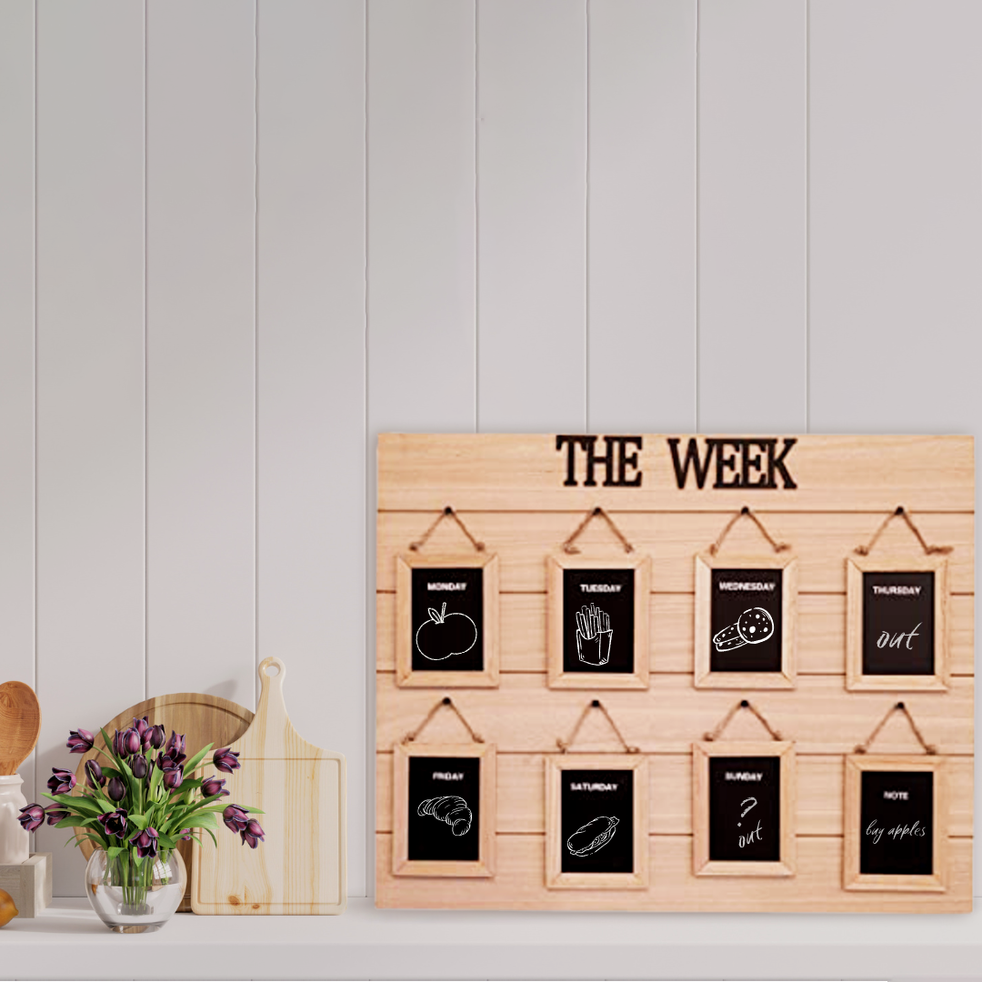 Weekly Blackboard Wall Organiser 7 Day Chalk Board Memo Planner Home ...