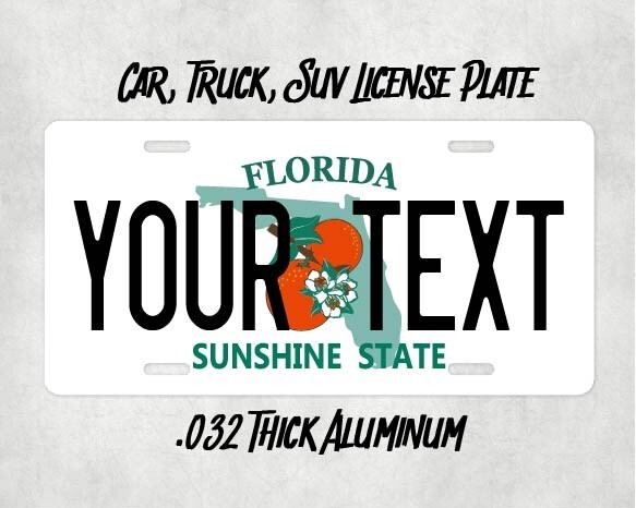 Florida State Custom Metal Vanity License Plate car truck tag Add Text ...