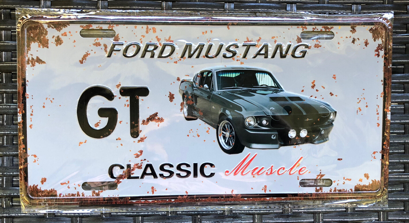 Ford Mustang GT Licence Plate 31cm Collectors/Man Cave | eBay