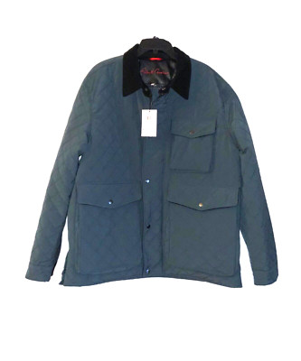 Robert Graham Quilted Jacket Coat Slate Blue Model RGF22R81 $398 Size ...