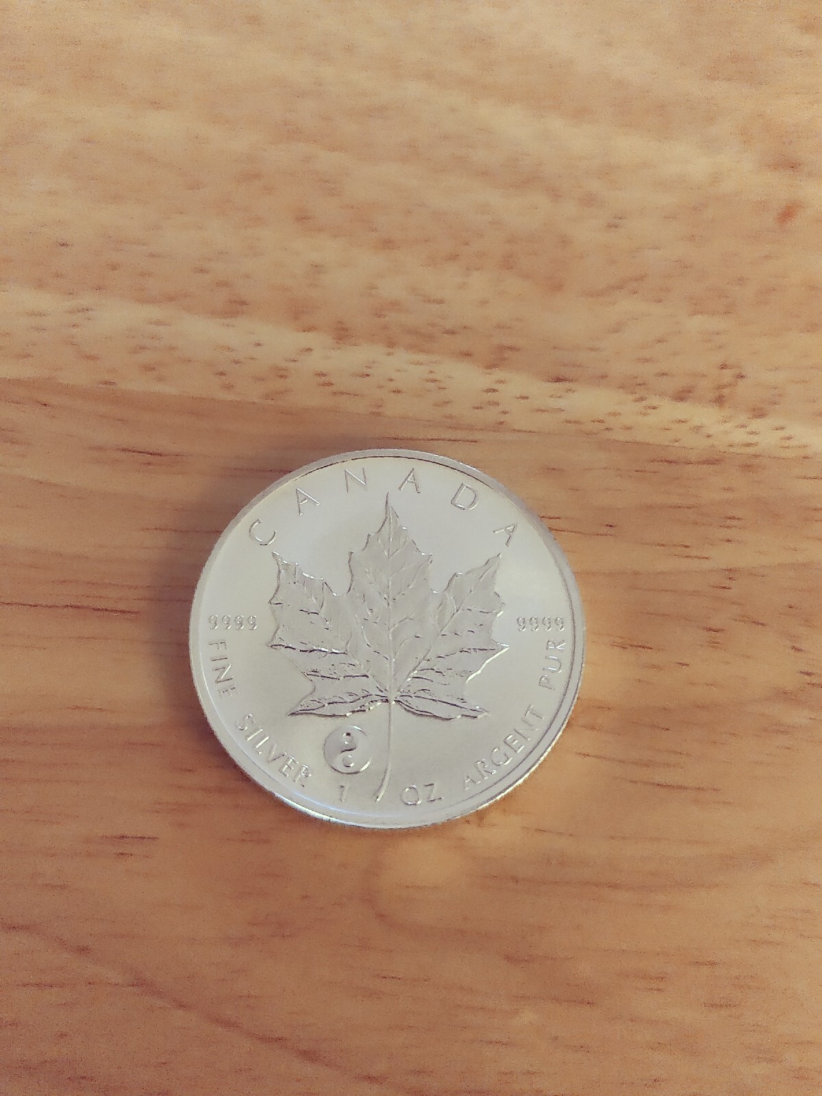 2016 Canada 1oz Silver Maple Leaf-Ying Yang Privy- Reverse Proof Coin ...