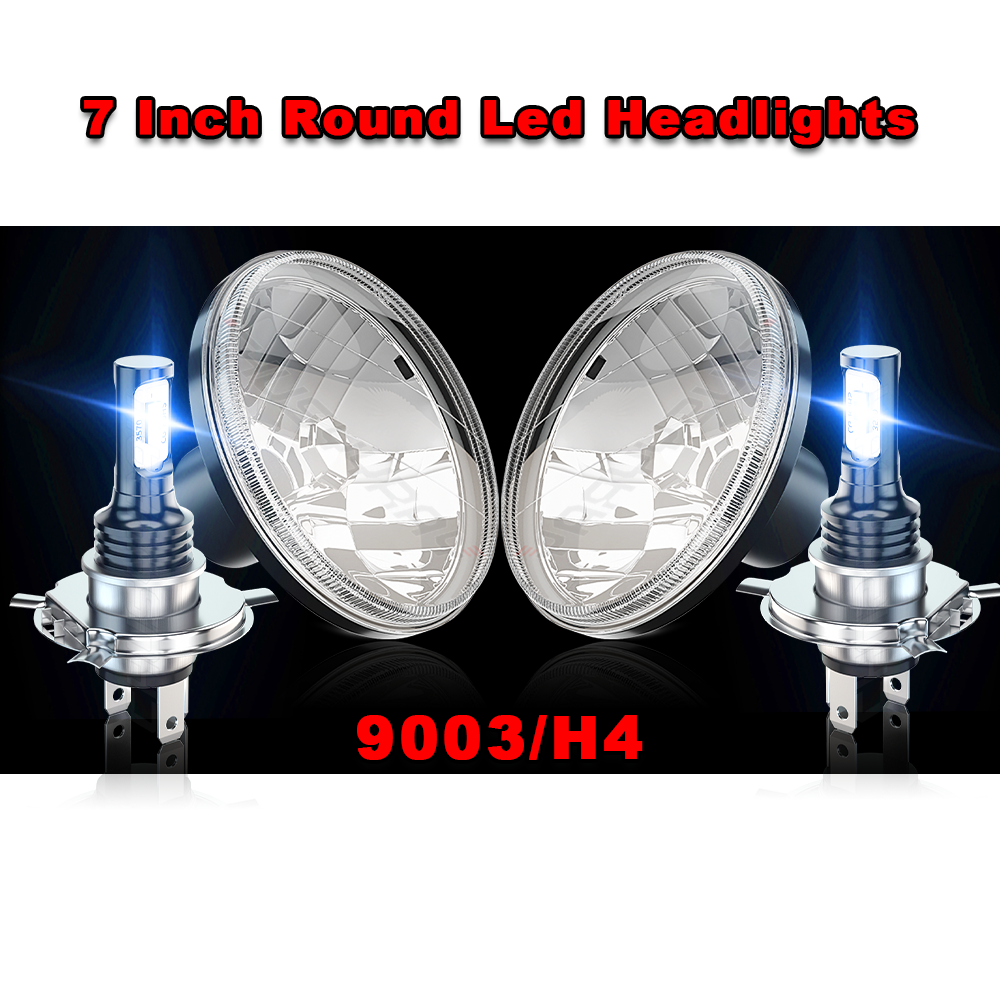 For Chevy C10 C20 C30 K10 G20 7" Inch Round LED Headlight Hi-Lo Beam ...
