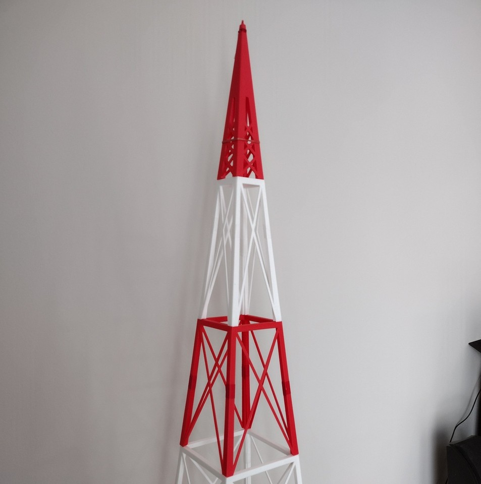 HO Scale 500 Foot Freestanding Radio/TV Broadcast Transmission Tower ...