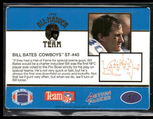 Bill Bates 1991 Action Packed All-Madden #47 Dallas Cowboys | eBay
