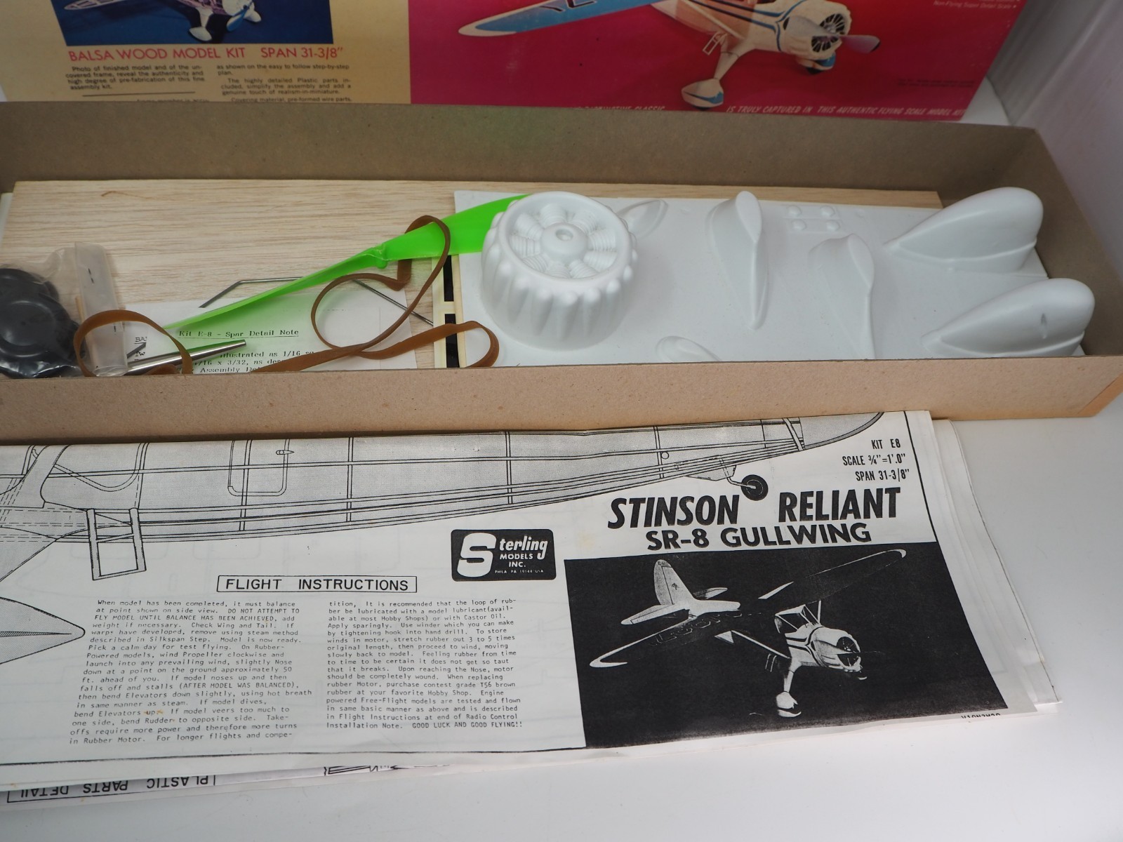 Sterling Stinson Reliant SR-8 Gullwing 31-3/8 Span Balsa Wood Model ...